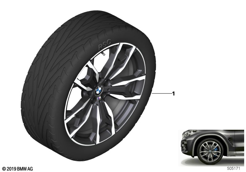36112473105 Genuine BMW TPM TIRE AND WHEEL, SUMMER | BMW Parts Deal