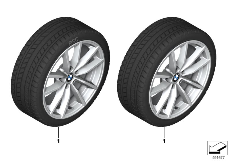 36112462641 Genuine BMW RDC WHEEL & TIRE SET, WINTER | BMW Parts Deal