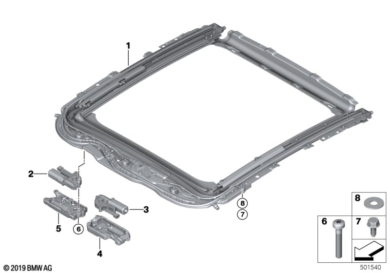 54109466553 Genuine BMW FRAME SLIDING-LIFTING ROOF | BMW Parts Deal