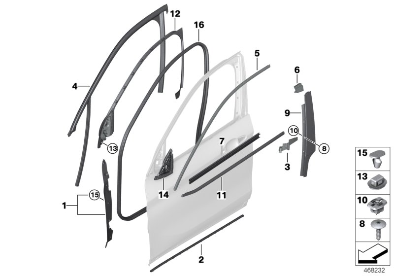 51767349643 Genuine BMW Caulking For Front Door Left | BMW Parts Deal
