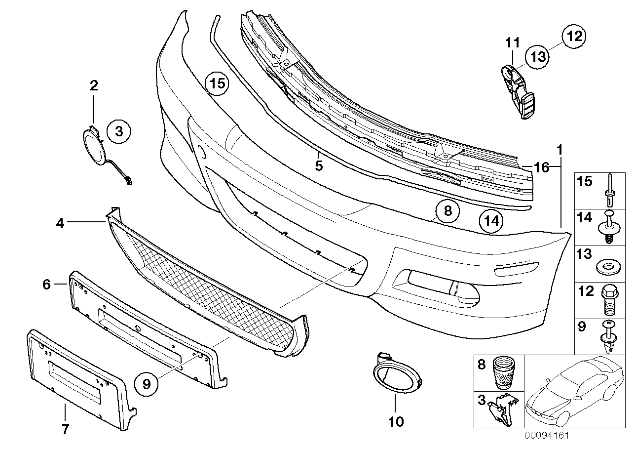 51117894989 Genuine BMW Panel, Bumper, Primed, Front | BMW Parts Deal