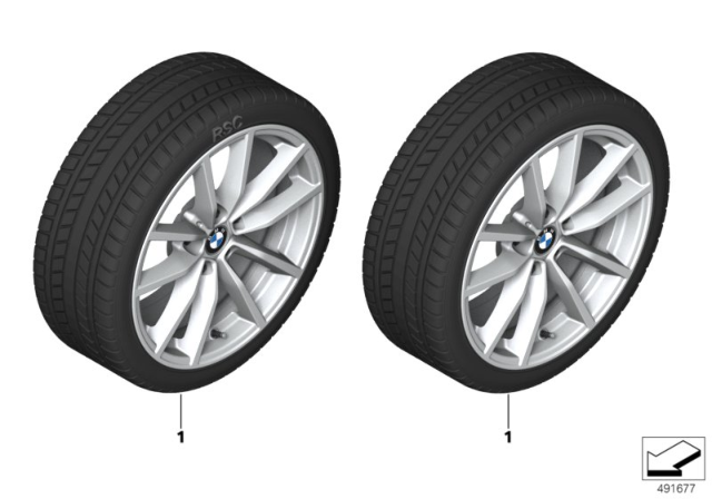 36112462641 Genuine BMW RDC WHEEL & TIRE SET, WINTER | BMW Parts Deal