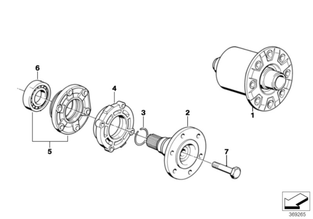 Limited Slip Differential Unit - Drive Flange / Suspension - 1981 BMW ...