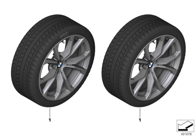 36112462645 Genuine BMW RDC WHEEL & TIRE SET WINTER | BMW Parts Deal
