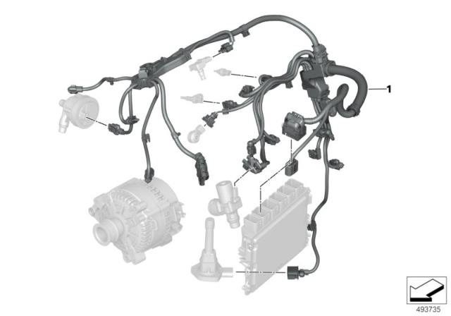 Engine Wiring Harness Motor Module 1 - 2020 BMW 330i Sedan(G20)