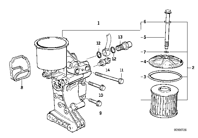 Lubrication System - Oil Filter - 1993 BMW 325i Convertible(E36)
