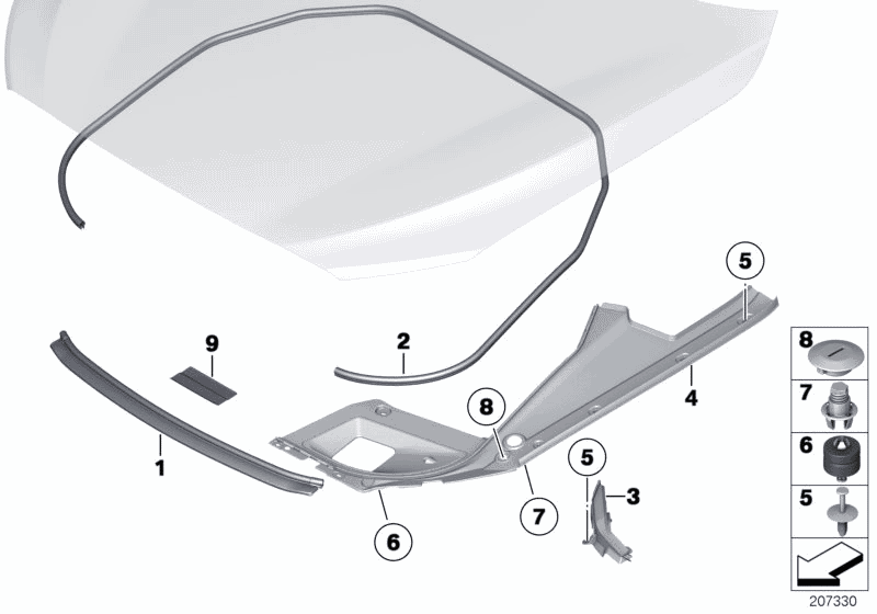 2013 BMW 535i GT F07 Bonnet Seals - BMW Parts Deal