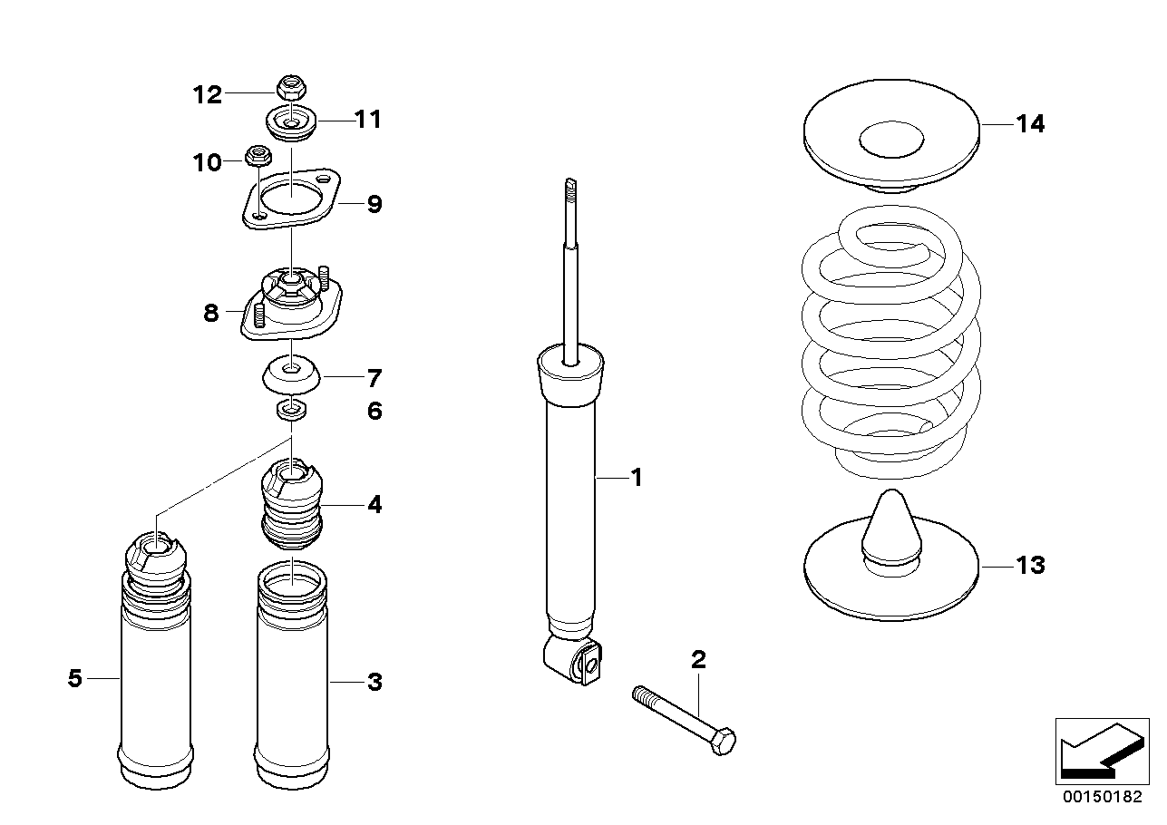 2003 BMW Z4 3.0i(E85) Rear Spring Strut Mounting Parts