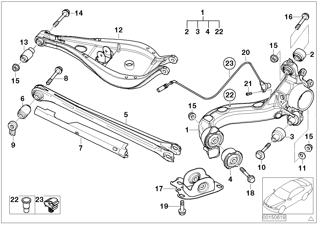 2003 BMW Z4 3.0i(E85) Rear Axle Support / Wheel Suspension