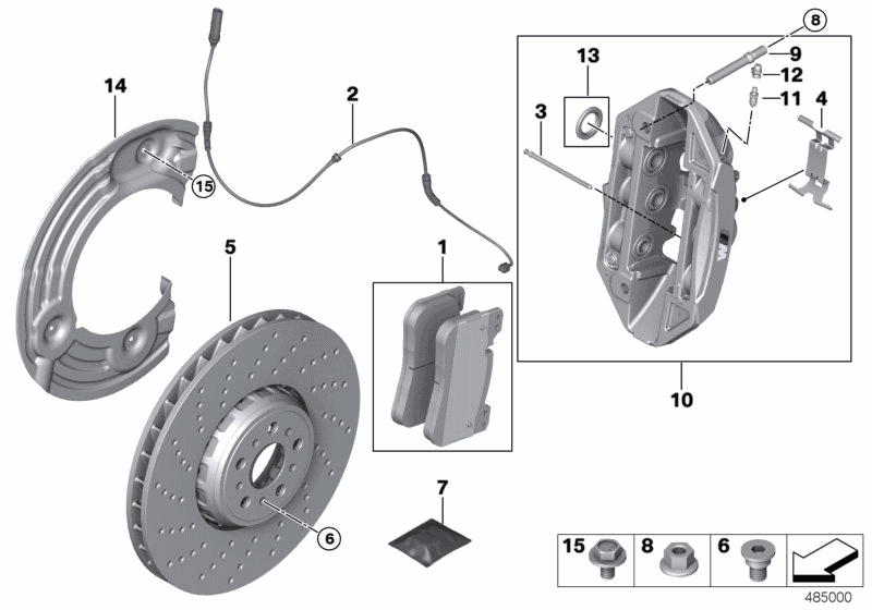 34117991105 - Genuine BMW Carbon Ceramic Brake Disc, Left