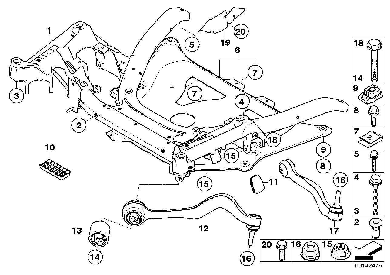 31122347983 - Genuine BMW Repair Kit, Wishbone, Left