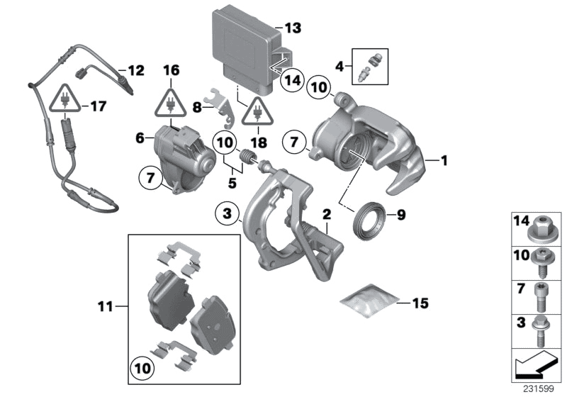 2015 BMW X3 xDrive28i(F25) Rear-Wheel Brake - EMF Control Unit