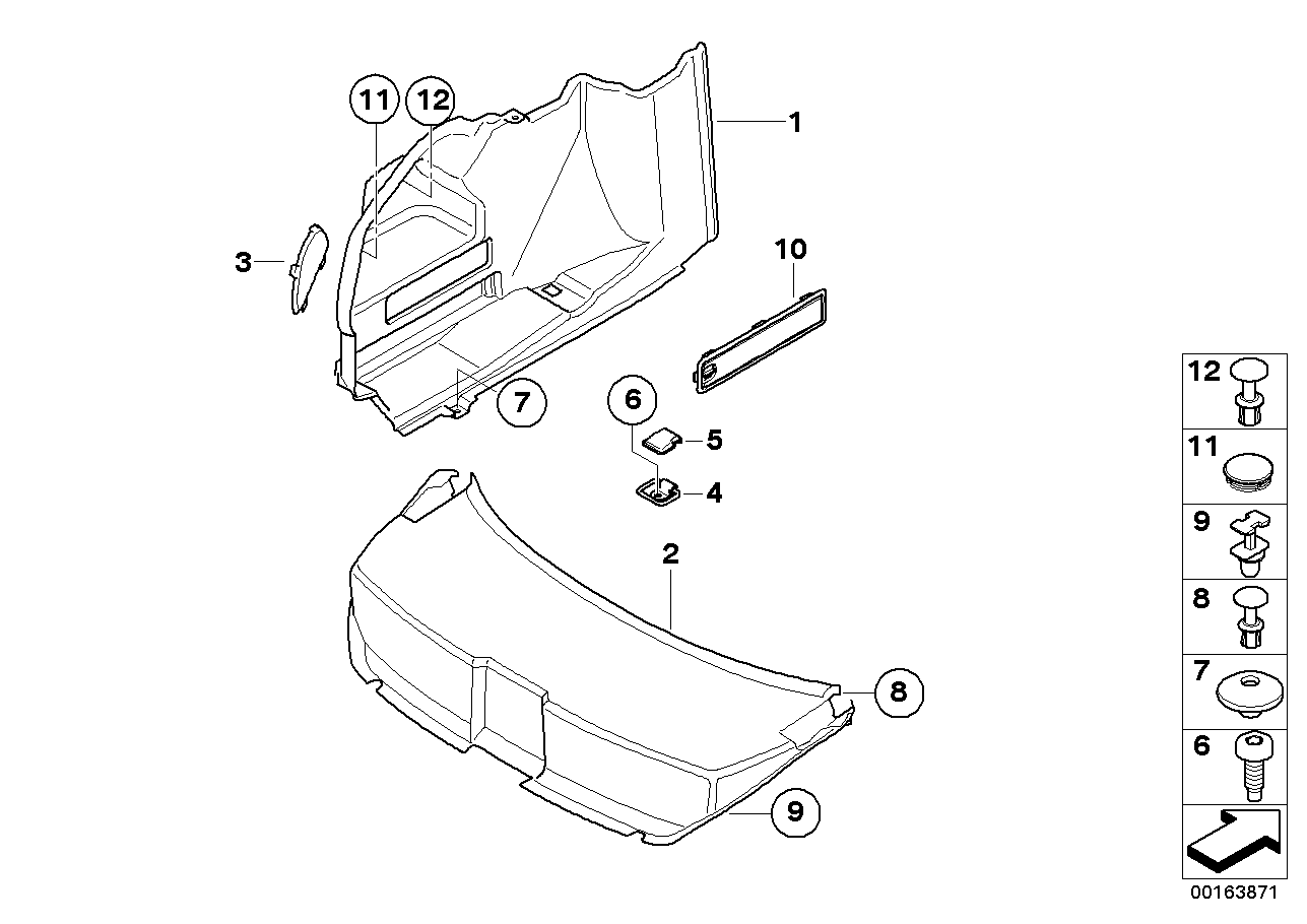 2010 BMW 650i Coupe(E63) Luggage Compartment - Tailgate / Boot Trim