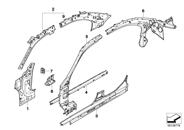 Single Components For Body-Side Frame - 2006 BMW 525i Sedan(E60)