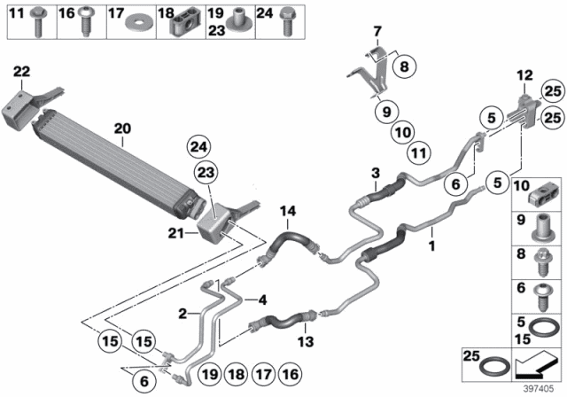 17227519270 Genuine BMW Bracket Oil Pipe