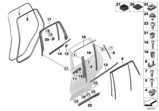 Trims And Seals, Door - 2019 BMW X3 xDrive30i(G01)