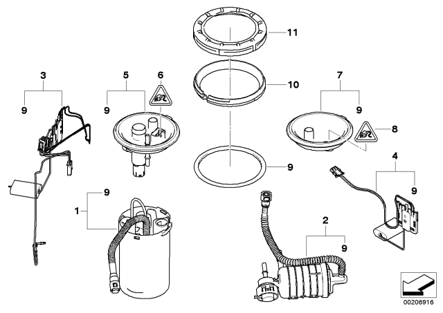 Fuel Filter / Pump / Fuel Level Sensor - 2005 BMW X3 2.5i(E83)