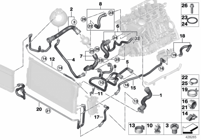 17127619688 - Genuine BMW Coolant Hose