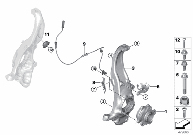 34526859589 Genuine BMW Wheel-Speed Sensor