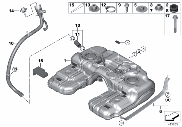 Fuel Tank / Mounting Parts - 2008 BMW X5 4.8i(E70)