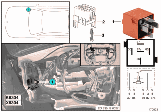Relay, Secondary Air Pump - 2009 BMW 128i Coupe N51 Engine(E82)
