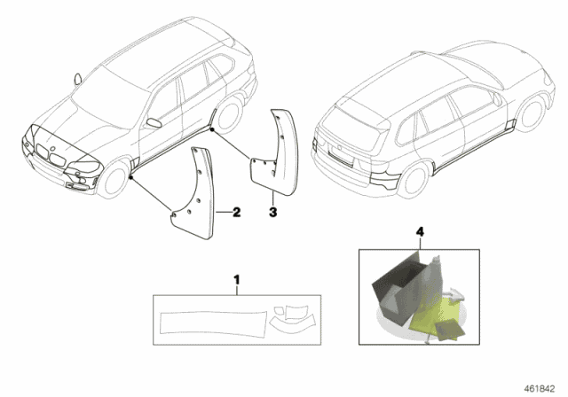 Vehicle Parts & Accessories BMW Genuine Mud Flaps Guards Set Front E70 ...