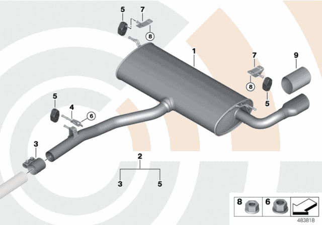 Rear Silencer And Installation Kit of Cooling / Exhaust System - 2017 ...