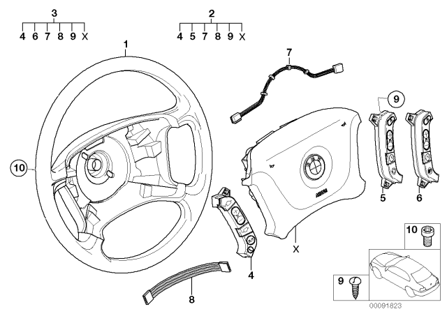 32346753738 Genuine BMW Leather Steering Wheel