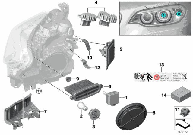 Single Parts, Headlight - 2014 BMW M235i Coupe(F22)