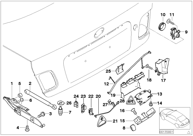 Trunk Lid / Closing System - 2001 BMW 325Ci Convertible(E46)