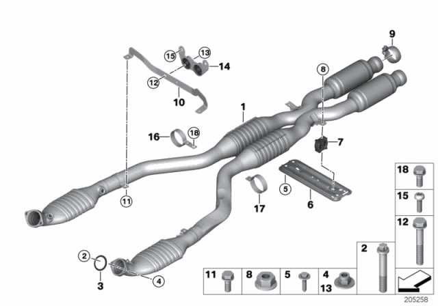 18307848117 Genuine BMW Catalytic Converter