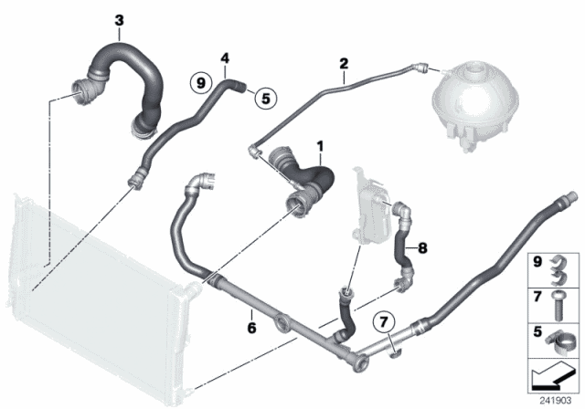 2017 BMW X4 M40i(F26) Cooling System - Water Hoses of Cooling / Exhaust ...