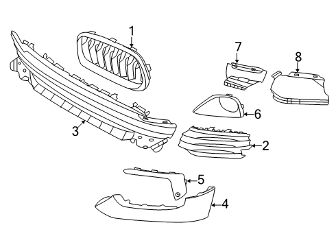 51117429013 Genuine BMW Cover, Grille, Left | BMW Parts Deal