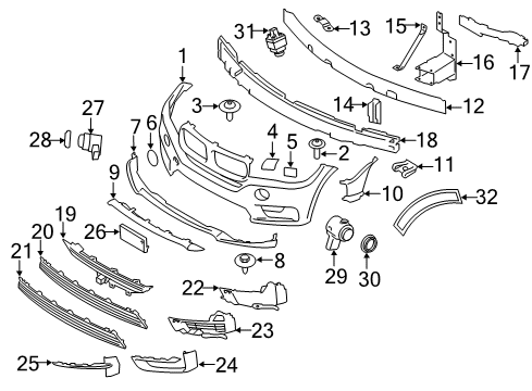 51117399200 Genuine BMW Set, Brackets, Bumper, Front | BMW Parts Deal