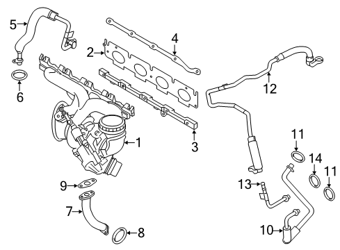 11658626636 Genuine BMW Exchange. Turbocharger W. Exhaust Manifold ...