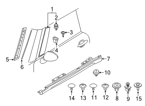 51137424160 Genuine BMW Cover, Column A, Right | BMW Parts Deal
